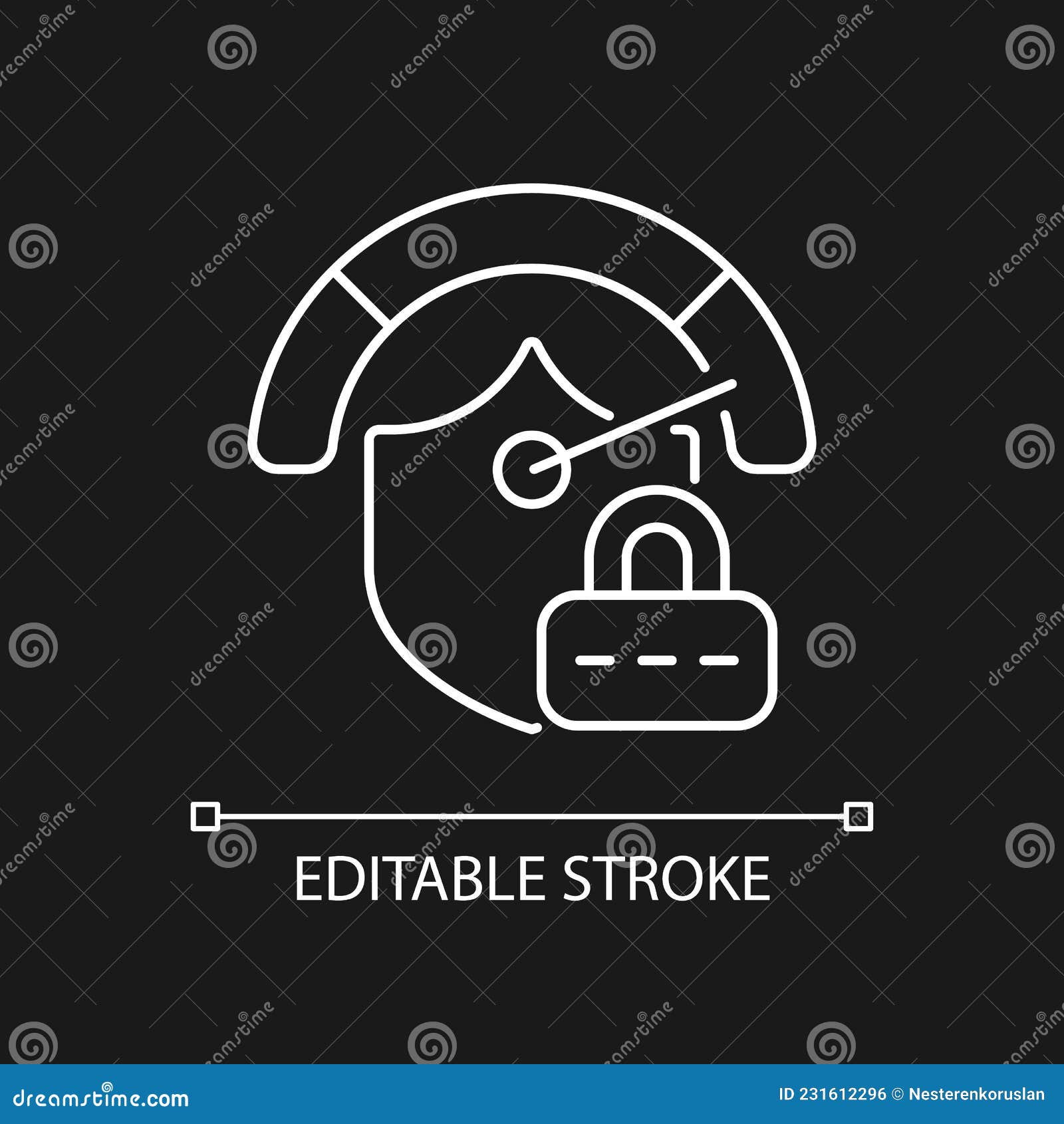 Strong Password White Linear Icon for Dark Theme Stock Vector ...