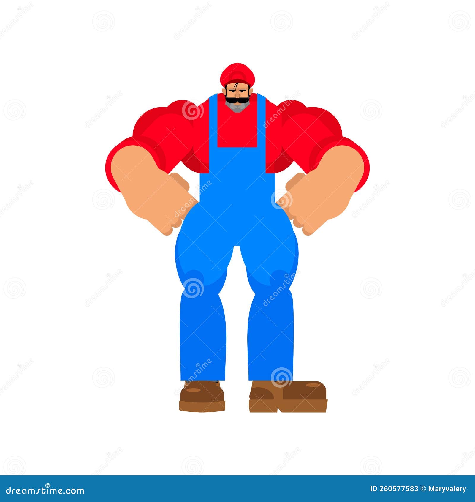 Strong Plumber. Powerful Plumber Vector Illustration Stock Vector ...