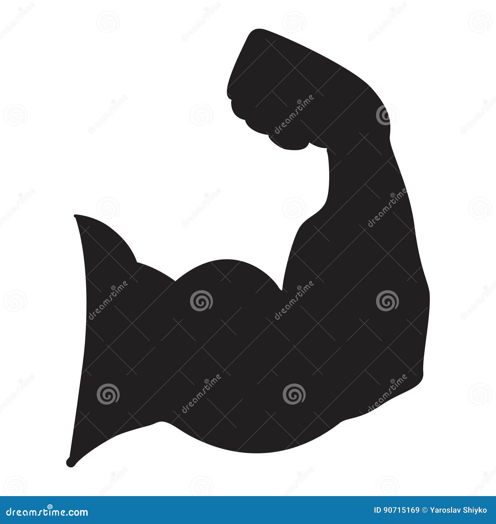 Strong Power, Silhouette of Arm Muscles Vector Icon Stock Vector ...