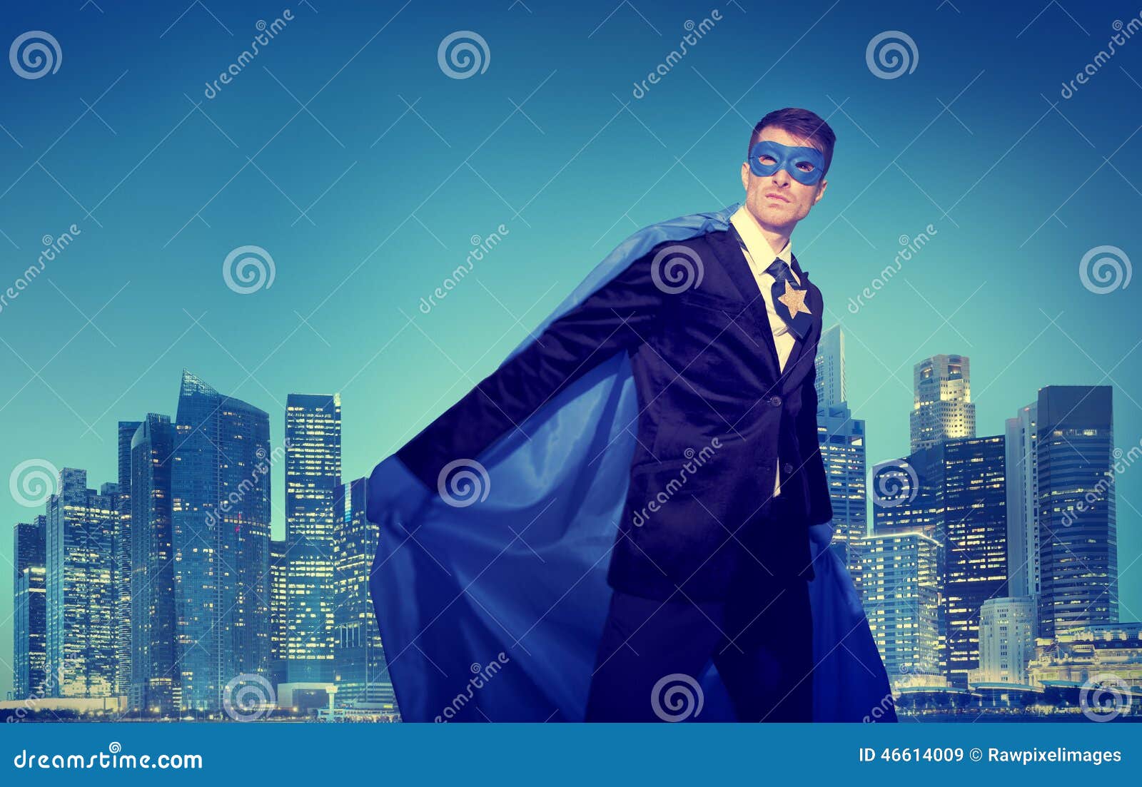 Strong Powerful Business Superhero Cityscape Concepts Stock Image ...
