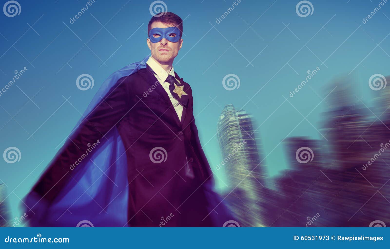 Strong Powerful Business Superhero Cityscape Concepts Stock Image ...