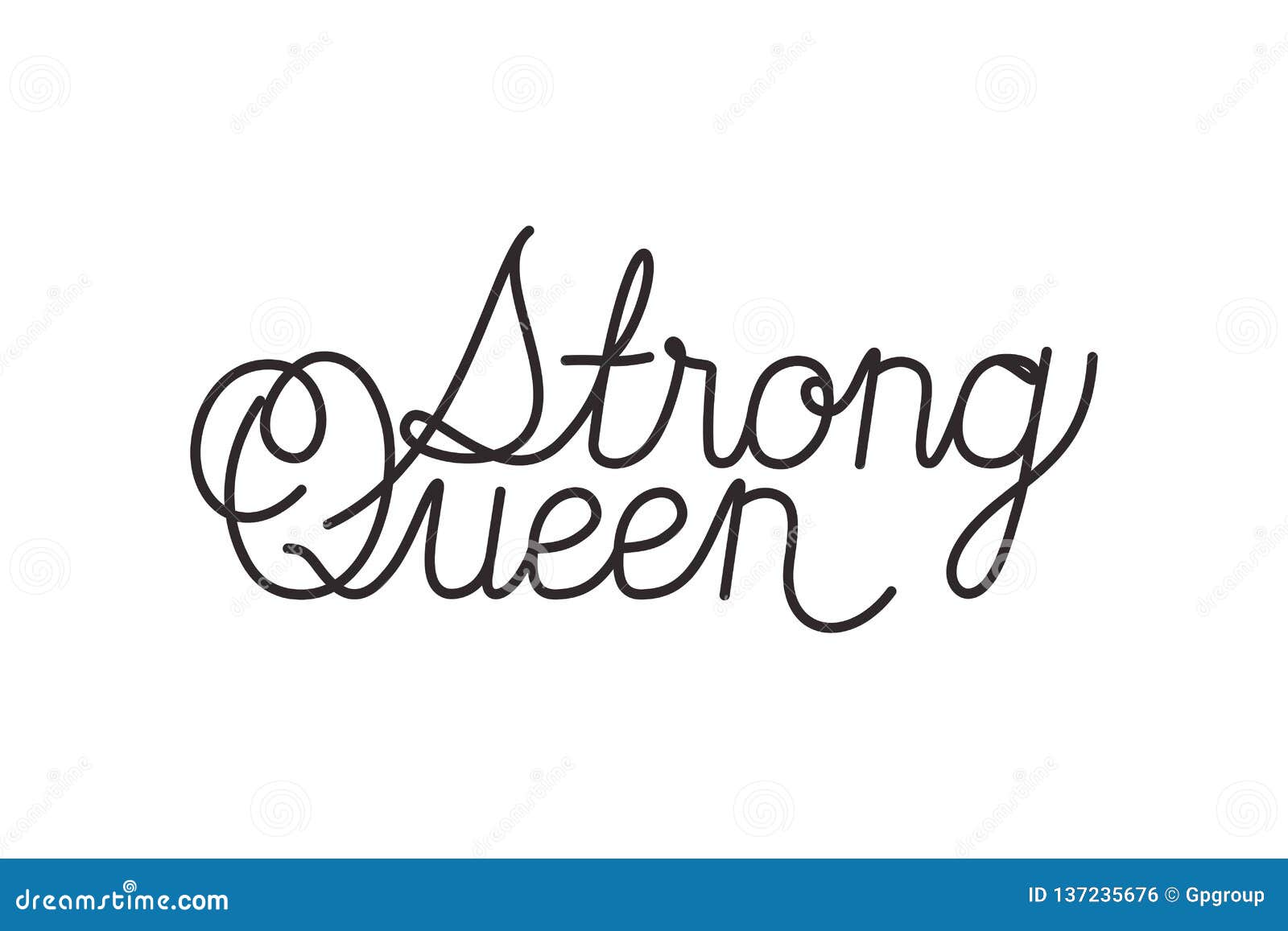 Strong Queen Label Isolated Icon Stock Vector - Illustration of lady ...
