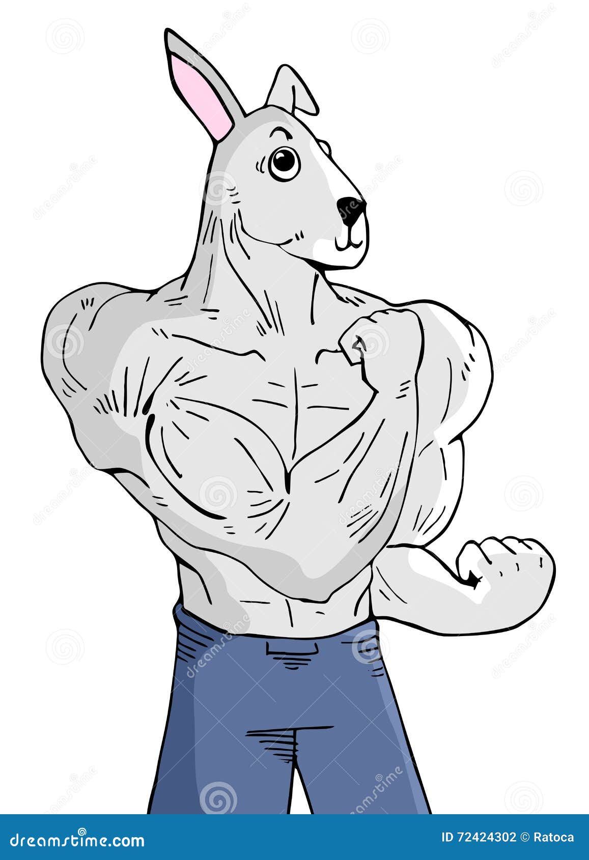 Strong Rabbit In Soldier Outfit With Ak47 In City Stock Image ...