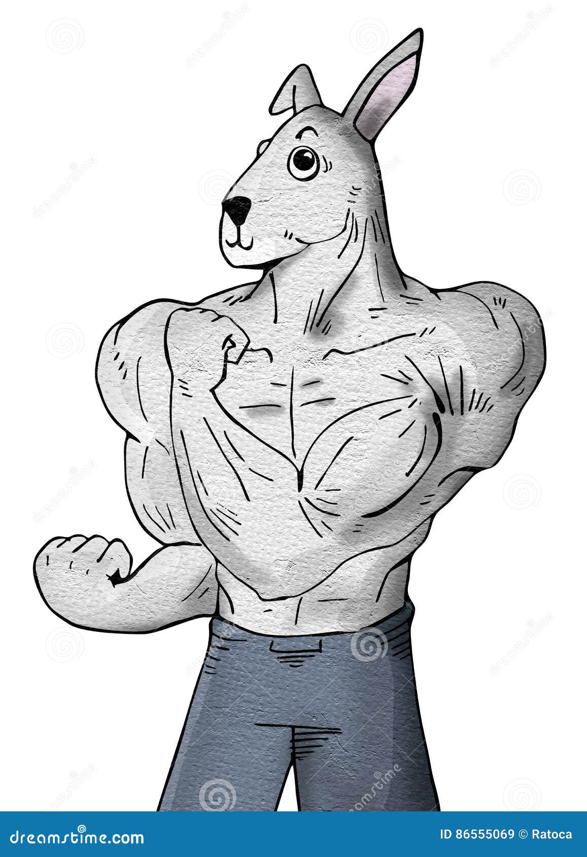 Strong rabbit stock illustration. Illustration of style - 86555069