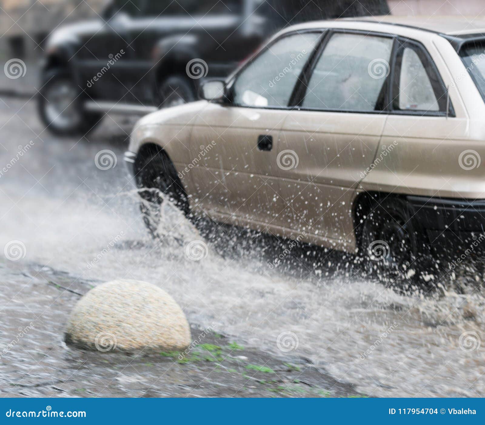 Strong rain in the city stock photo. Image of town, drops - 117954704