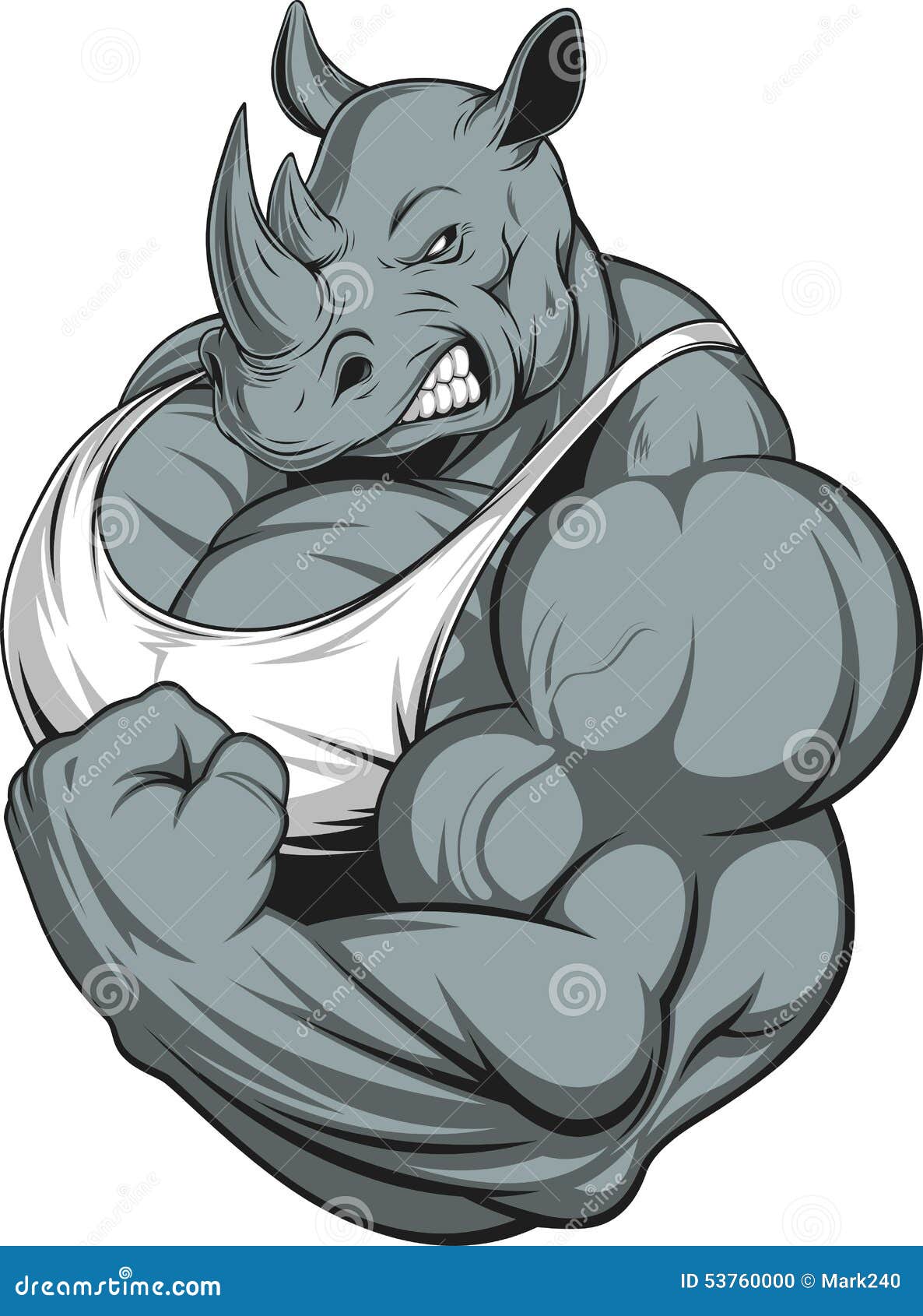 Strong Rhinoceros Vector Illustration | CartoonDealer.com #53760000