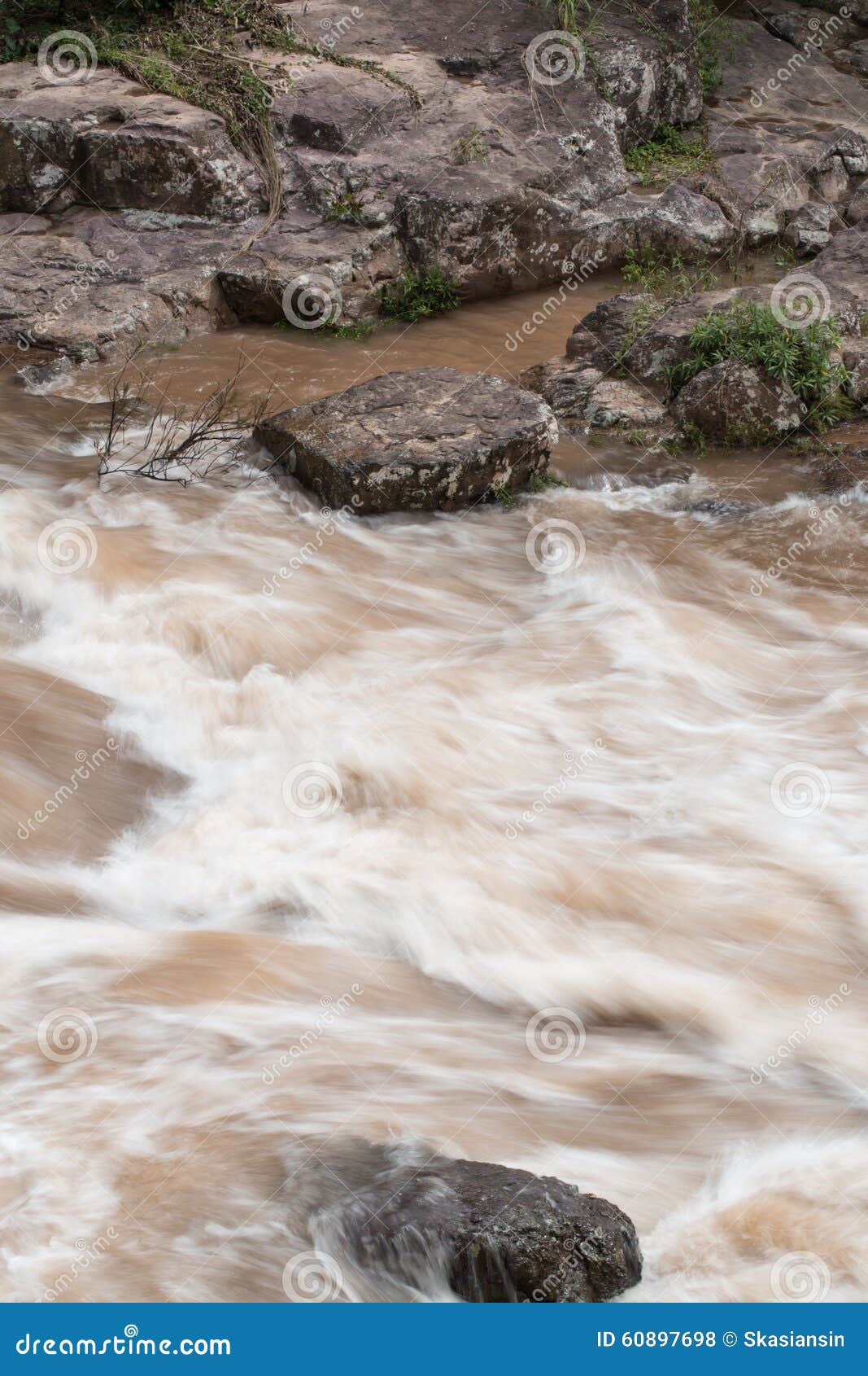 Strong river with rock stock photo. Image of drop, bubble - 60897698