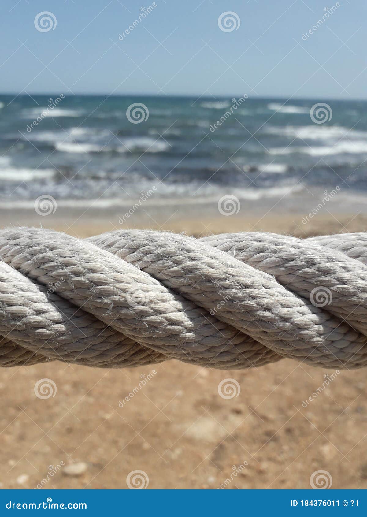 Strong Ropes on the Background of the Sea Stock Image - Image of wood ...