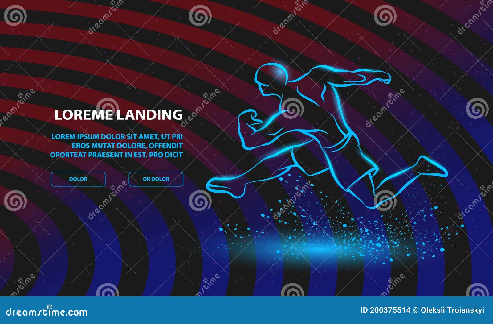 Strong Runner. Vector Outline Of Running Athlete With Scribble Doodles ...