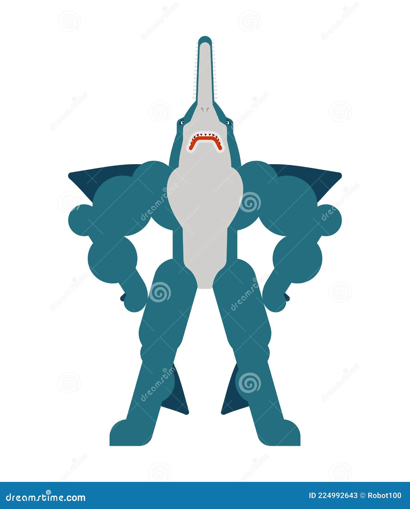 Strong Sawfish. Powerful Marine Predator Stock Vector - Illustration of ...