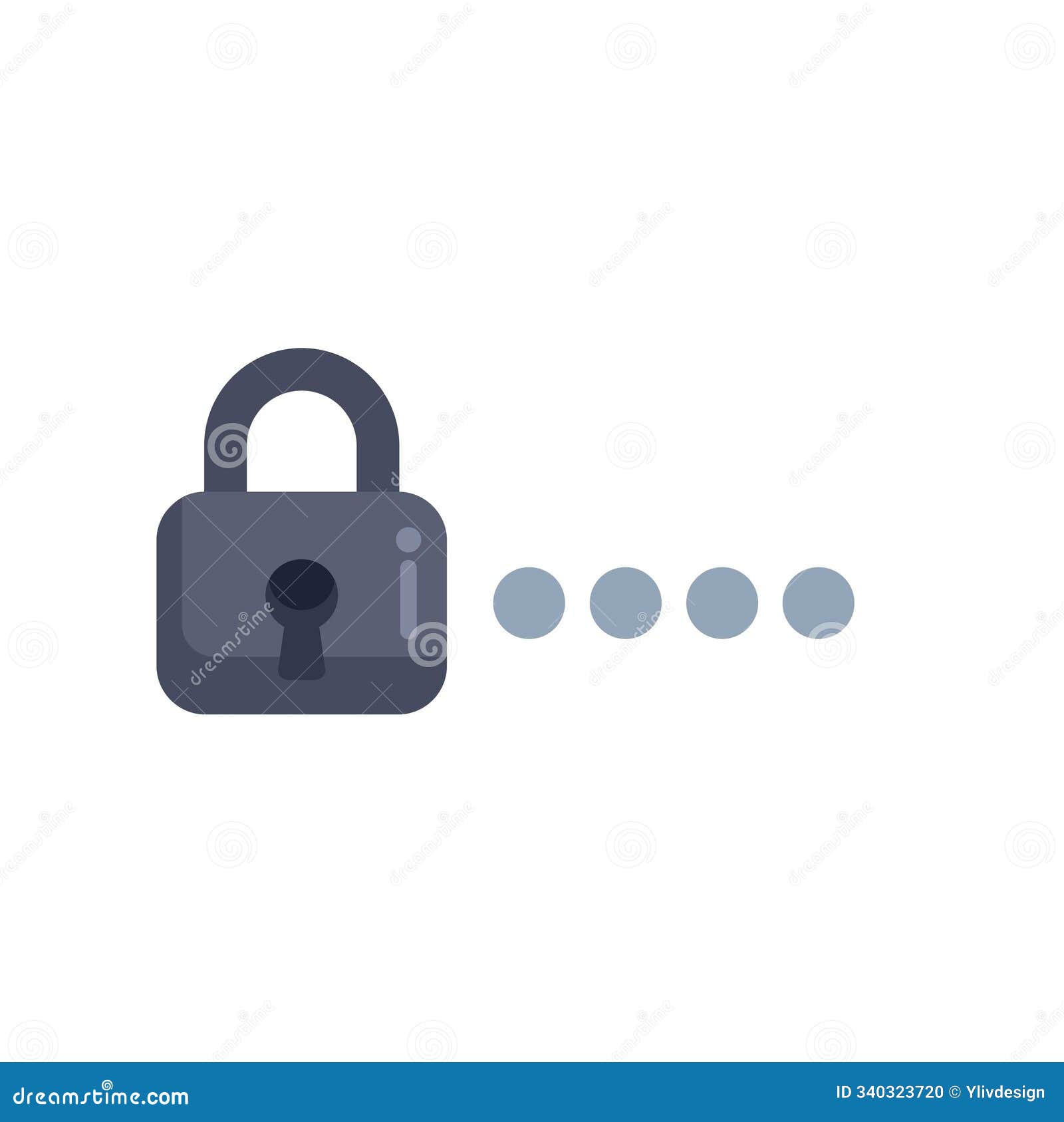 Padlock Protecting Password with Loading Icon Showing Strong Security ...