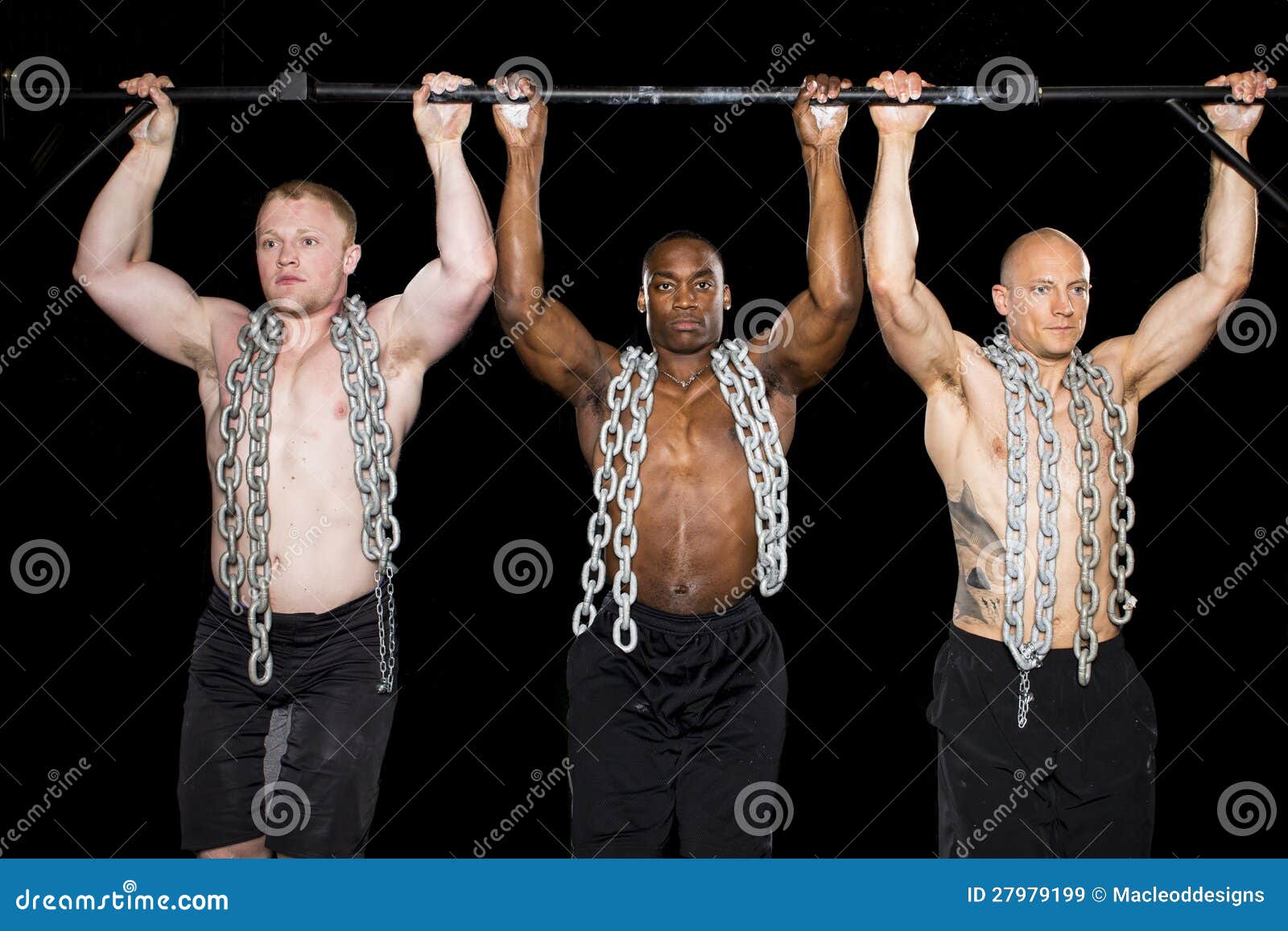 Strong men perform pullups stock image. Image of chains - 27979199