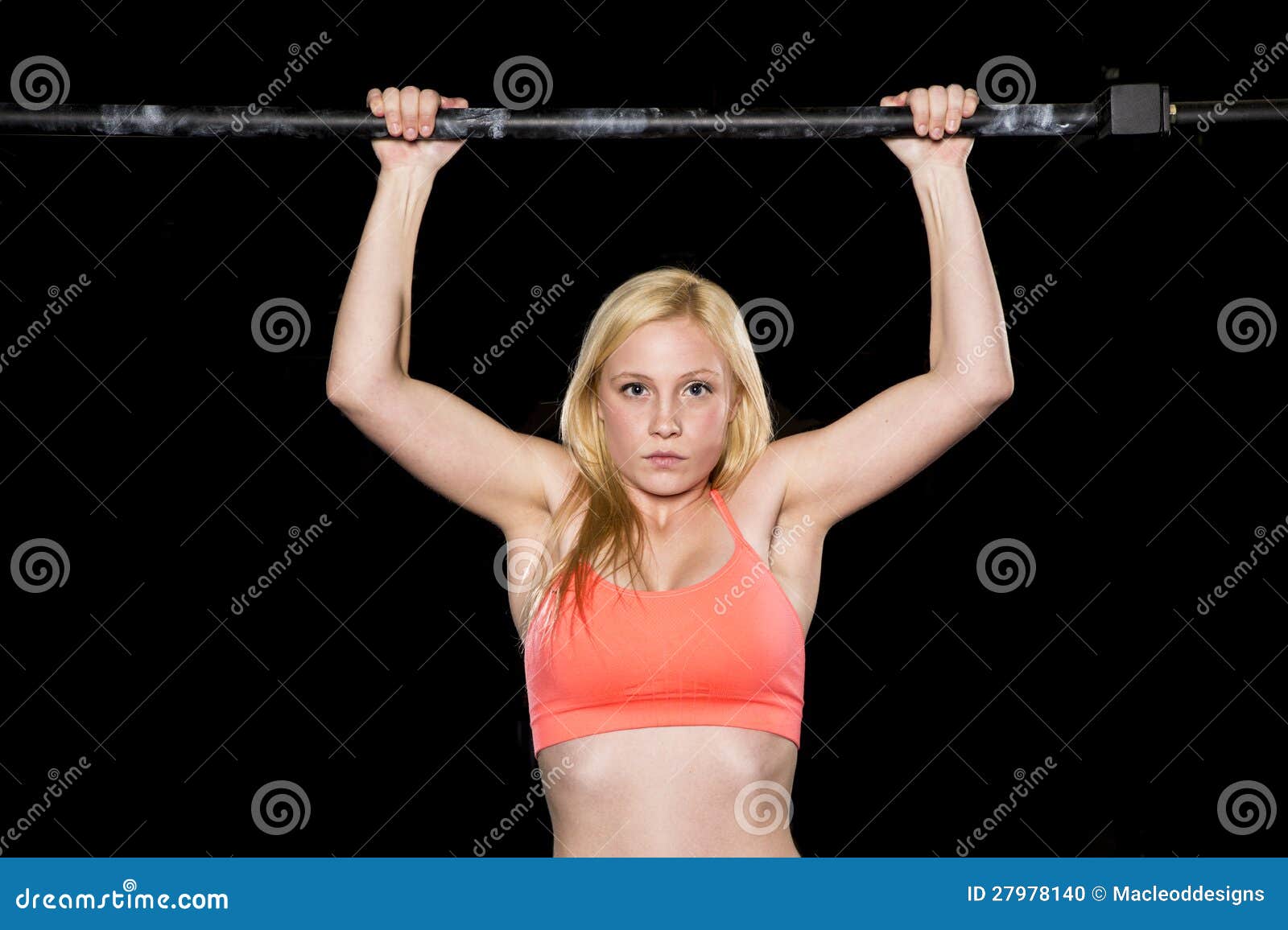 Strong Woman Does a Pull Up Stock Photo - Image of bell, chalk: 27978140
