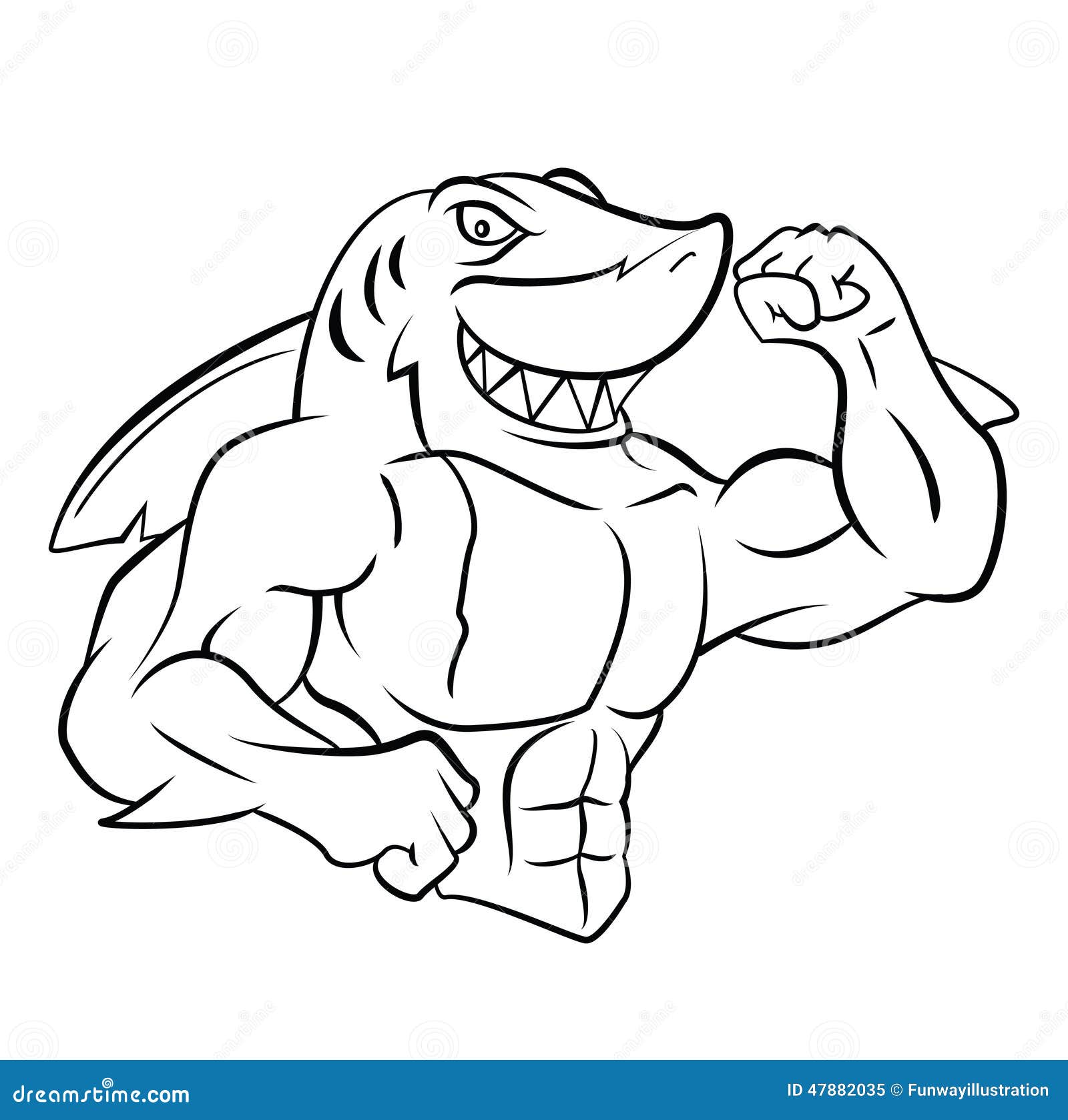Strong Shark stock vector. Illustration of design, strong - 47882035