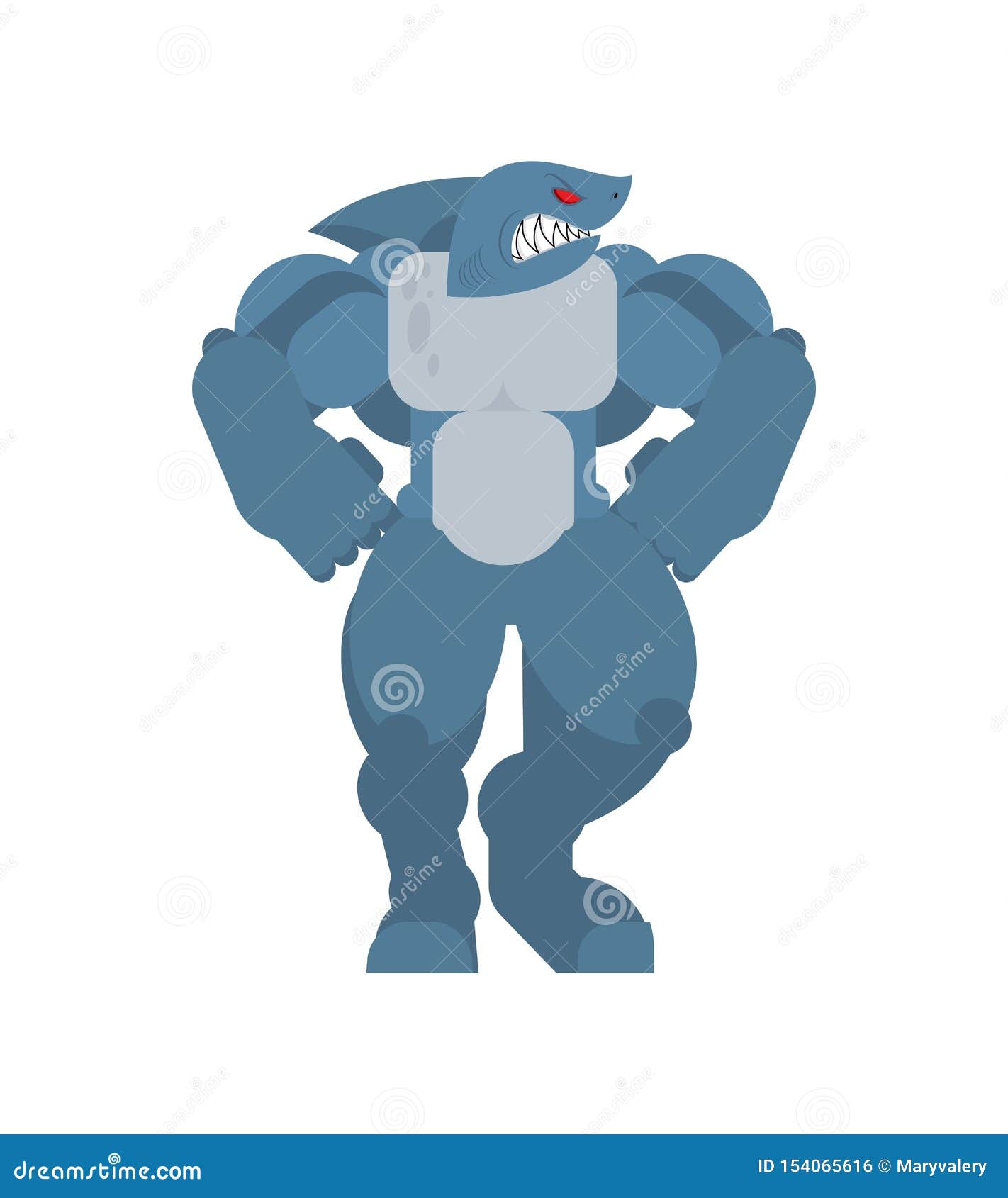 Strong Shark Cartoon Design Template Vector Illustration ...