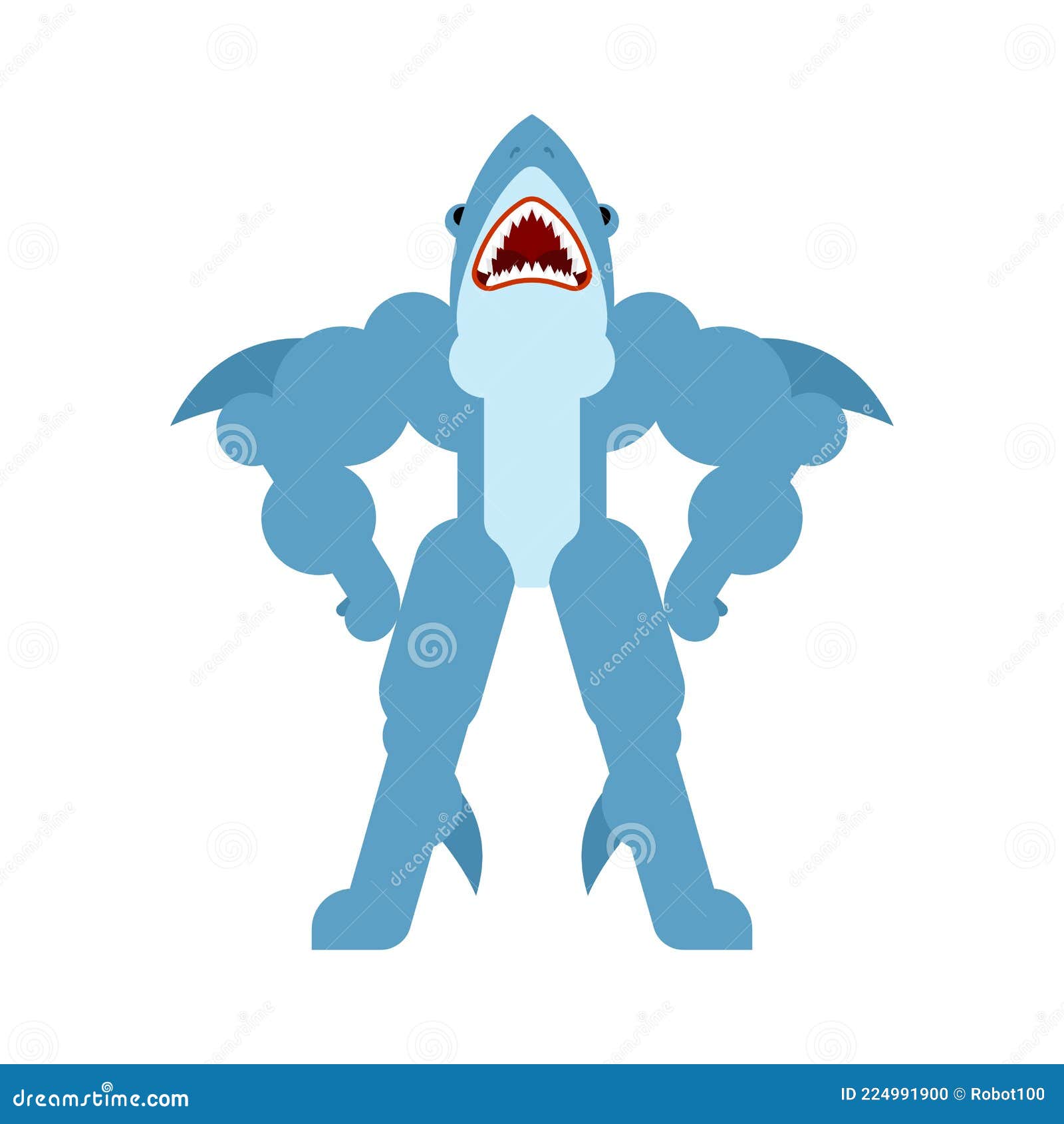 Strong Shark. Powerful Marine Predator Stock Vector - Illustration of ...