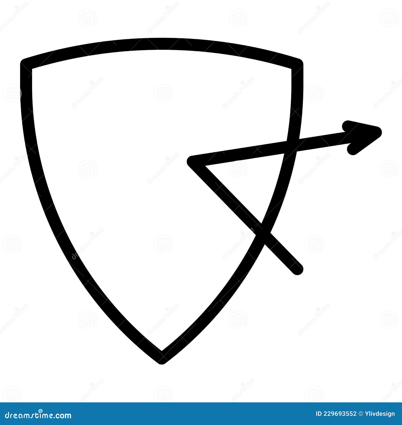 Strong Shield Icon Outline Vector. Protect Guard Stock Vector ...