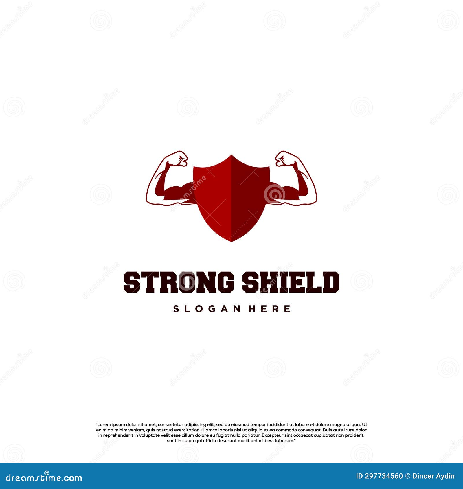 Strong Shield Logo Icon Template, Shield with Big Muscle Logo Design ...