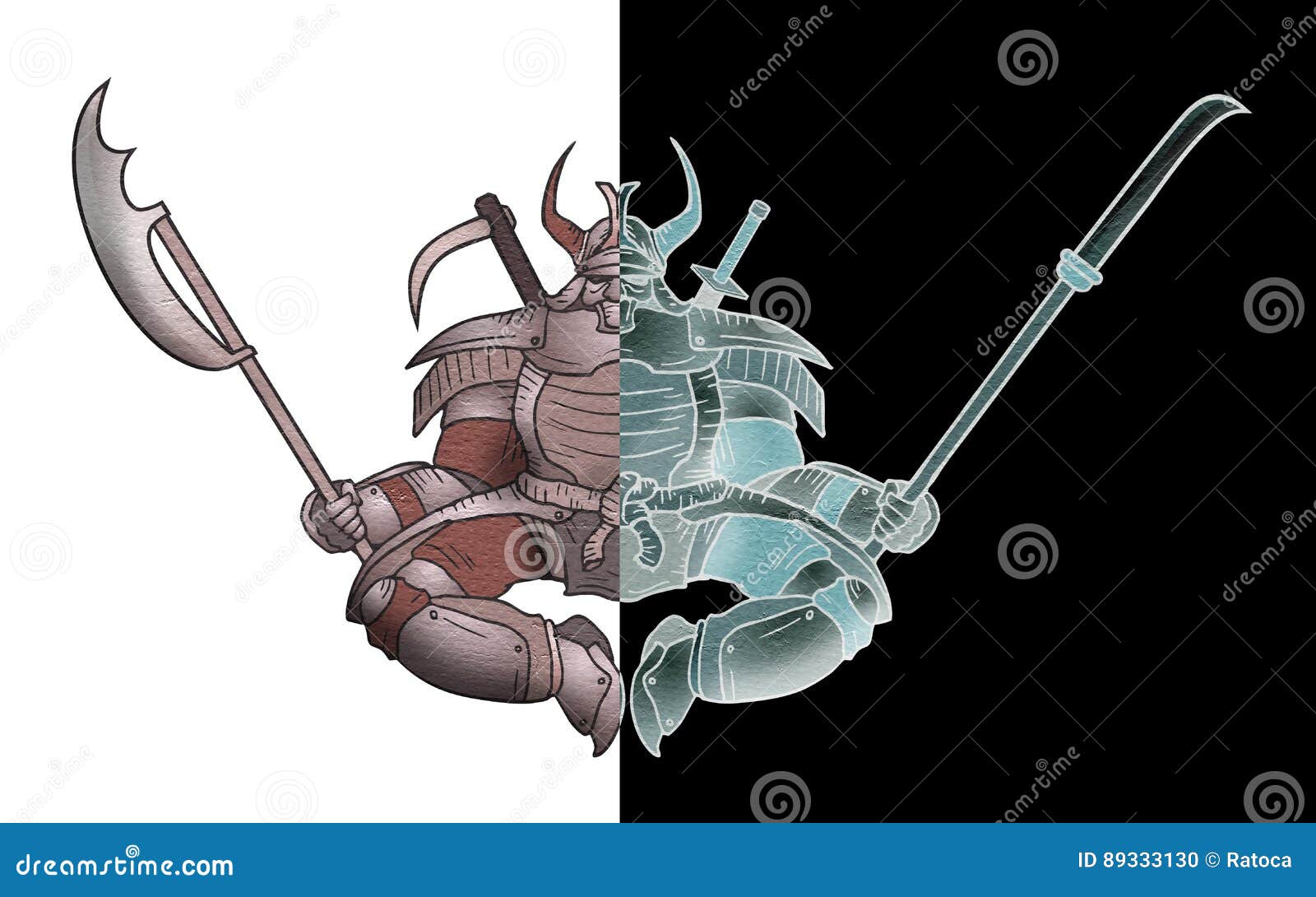 Shogun Soldier Silhouette Vector Illustration | CartoonDealer.com ...