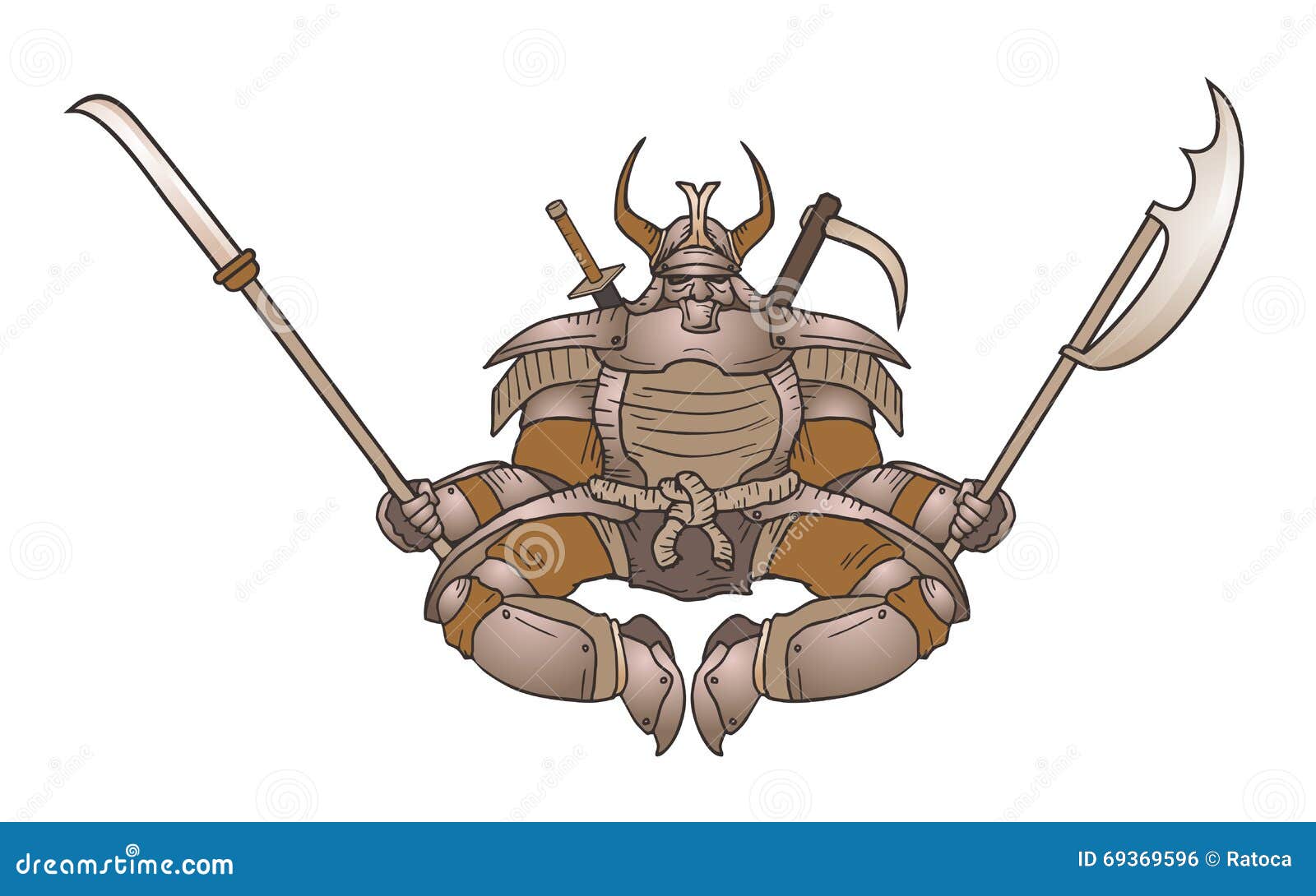 Strong Shogun Illustration Cartoon Vector | CartoonDealer.com #131034721