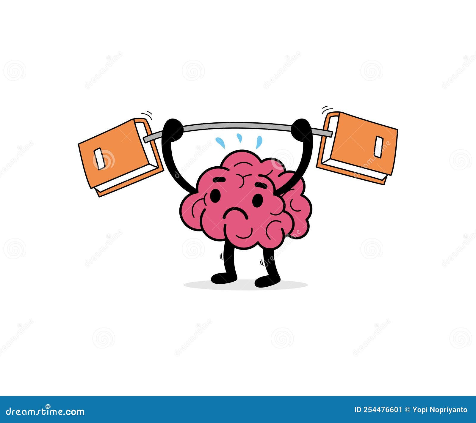 Strong Smart Brain Character Mascot. Vector Flat Cartoon, Train Your ...