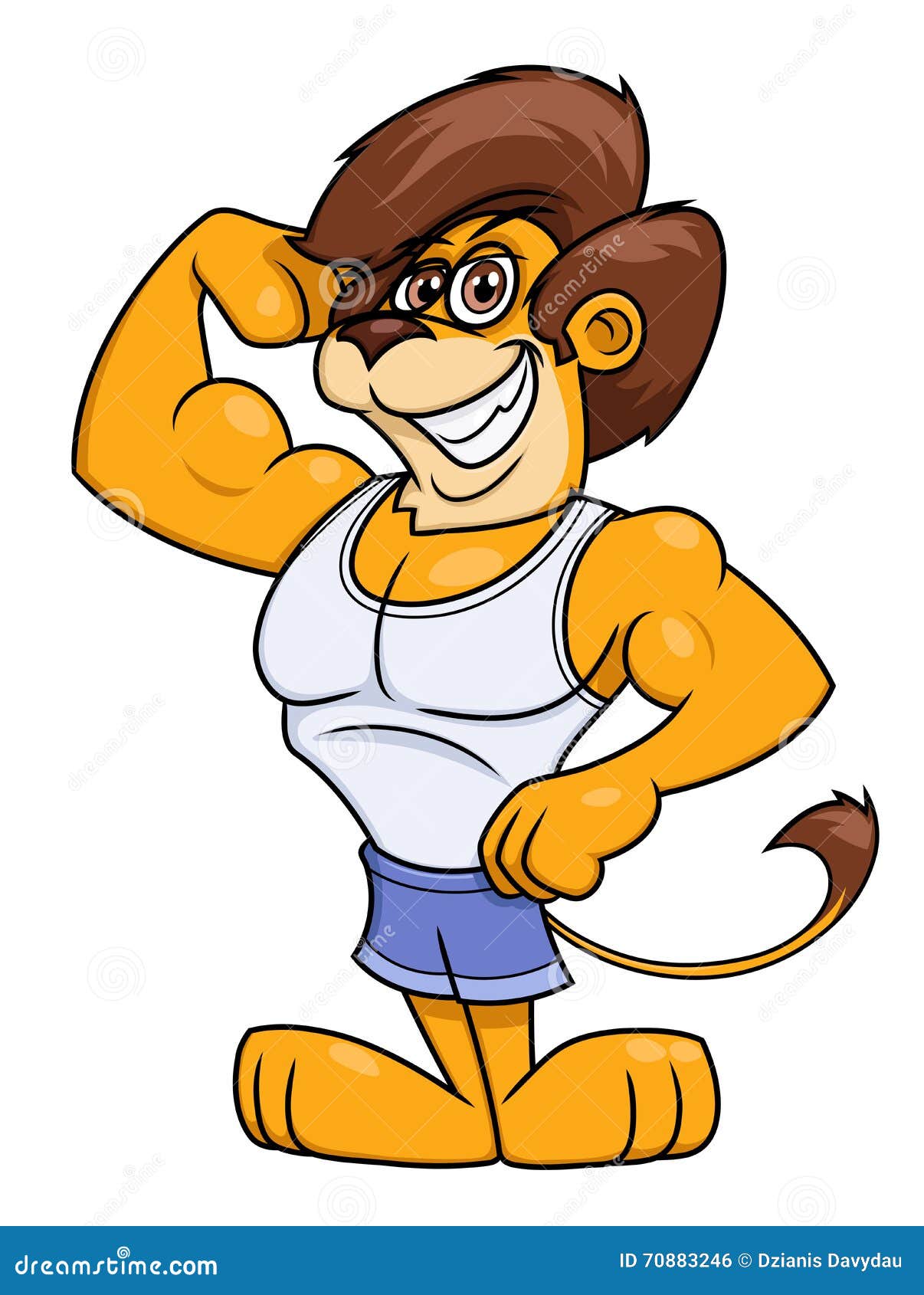 Muscular Man With A Lion Head. Cartoon Vector | CartoonDealer.com ...