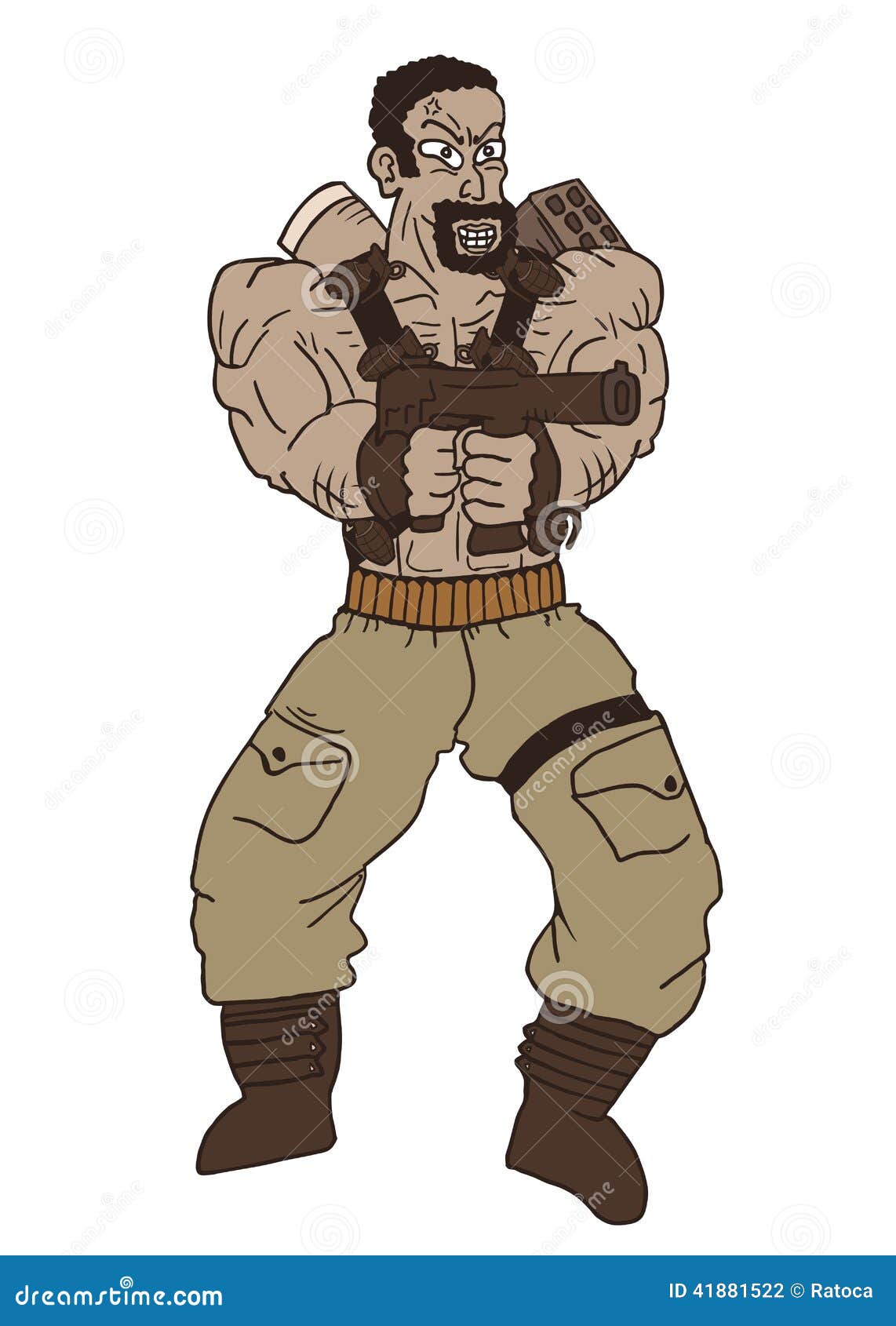 Strong soldier stock vector. Illustration of strong, shooting - 41881522
