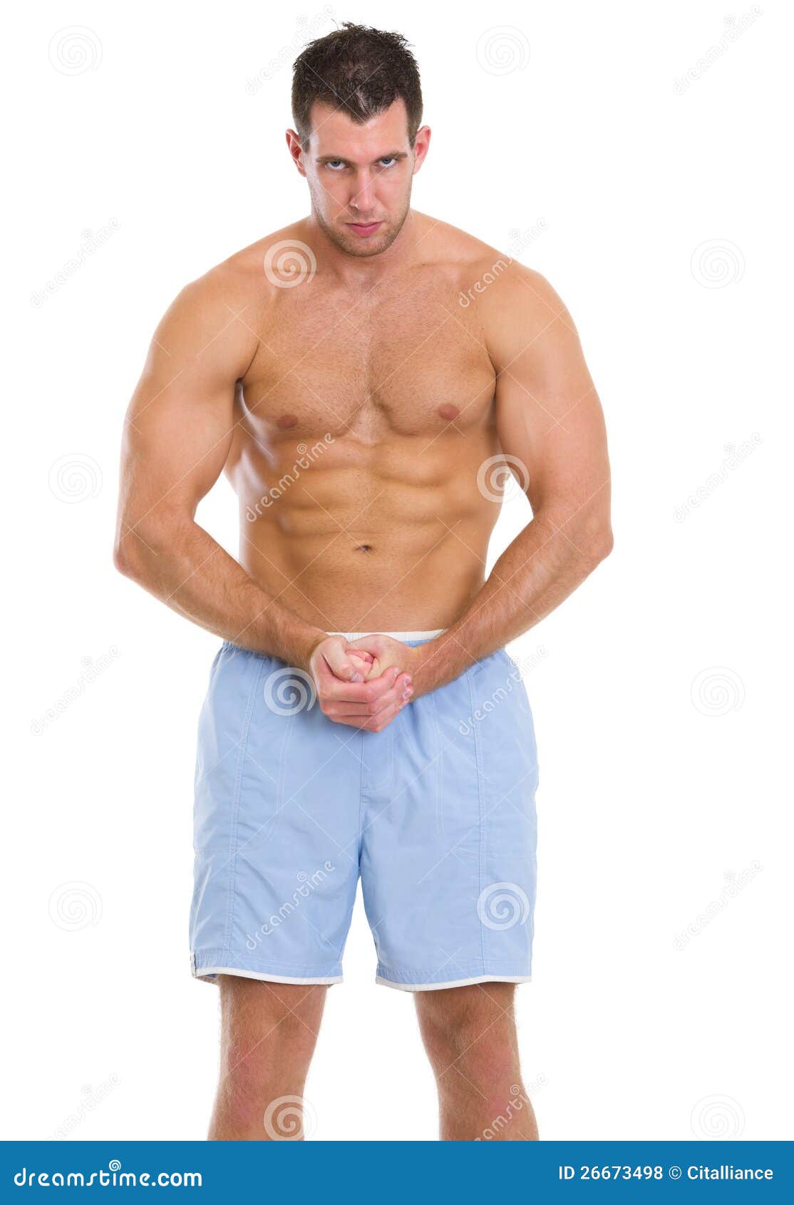 Strong Sports Man Showing Muscles Stock Photo - Image of body ...
