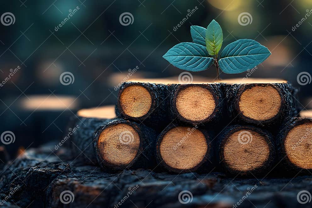 A Strong Sprout Emerged from a Dead Tree Stock Image - Image of cracks ...
