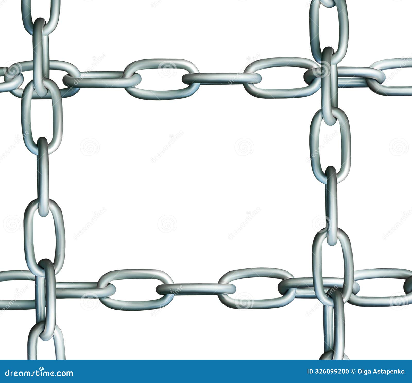 Strong Steel Chains Isolated on White. Design Element for Product Label ...
