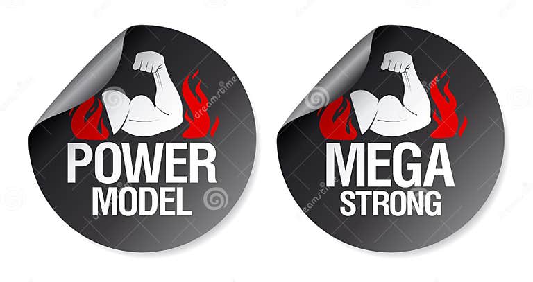 Strong stickers. stock vector. Illustration of construction - 19309117