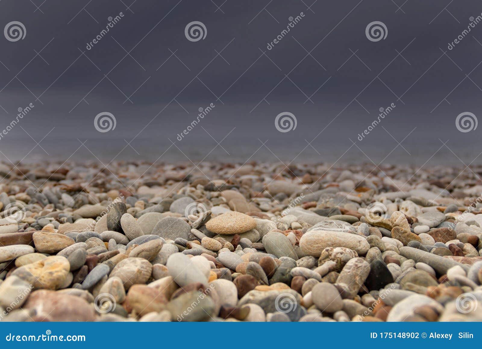 Strong Storm is Approaching from the Sea on the Shingle Beach. Dark ...