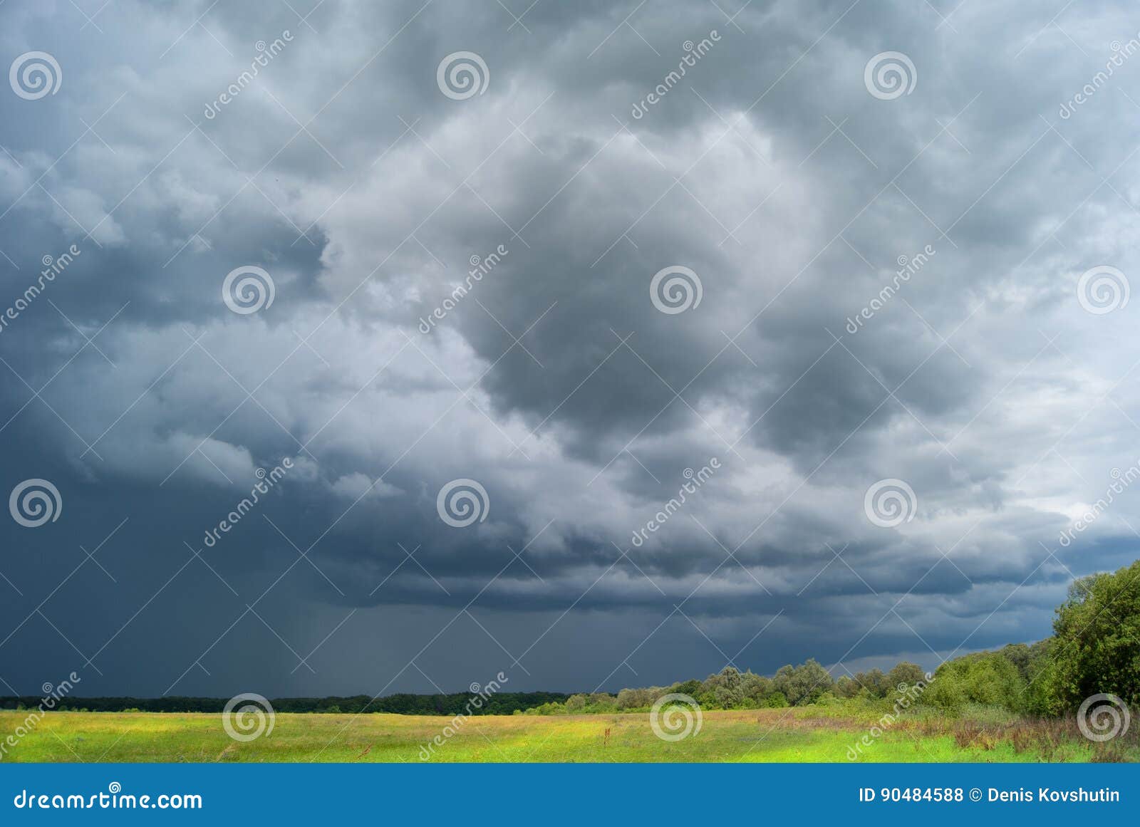 Strong Storm Clouds Over the Valley Stock Photo - Image of nature ...