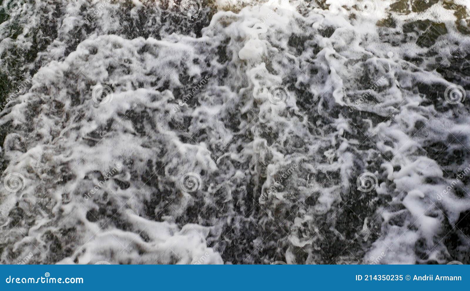 Strong Stream of River Water, Waterfall Splashing Top View, Mountain ...