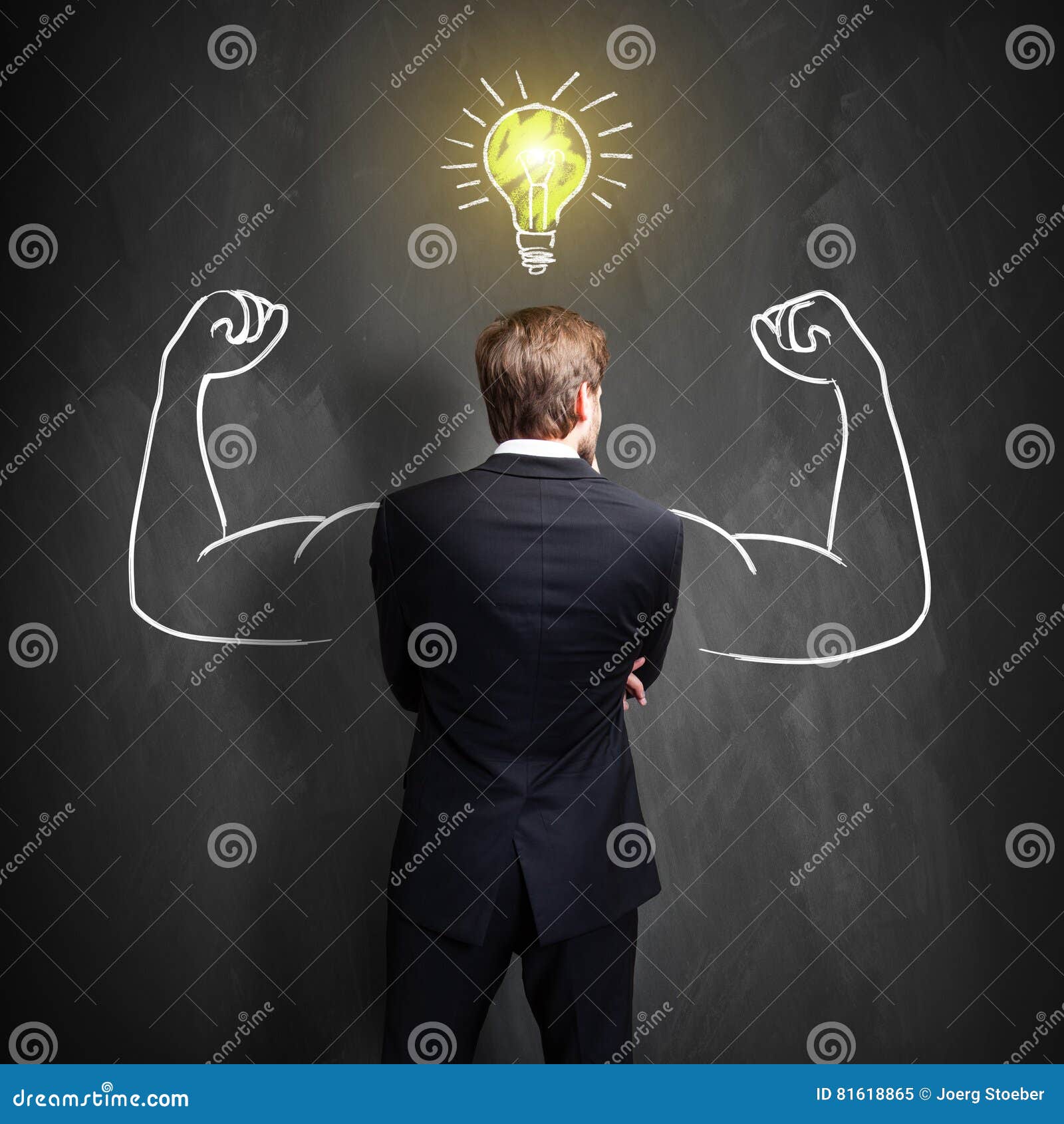 Strong Successful Businessman Having an Idea Stock Image - Image of ...