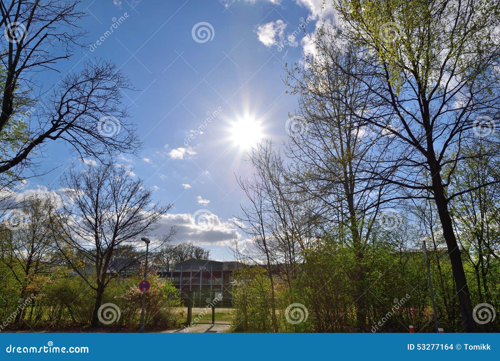 Strong Sun and Skies with Beautiful Clouds Stock Photo - Image of ...