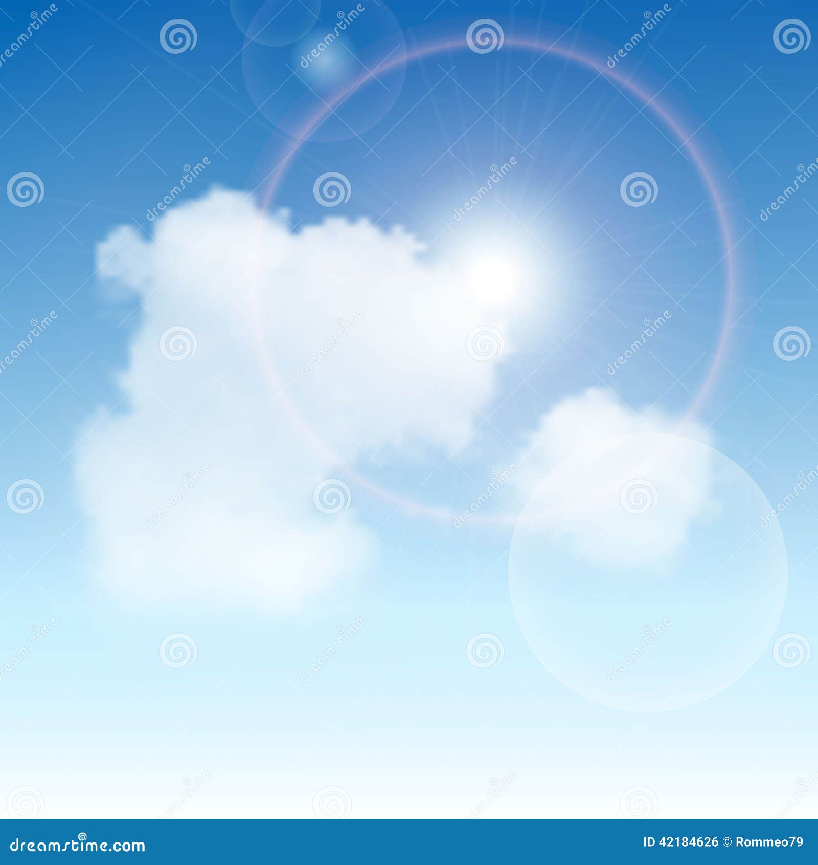 Strong sun and skies stock vector. Illustration of beauty - 42184626