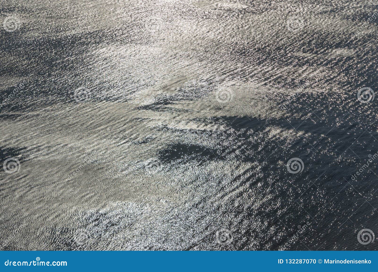 Strong Sunlight Reflection on Blue Sea Surface. Nature Texture and ...