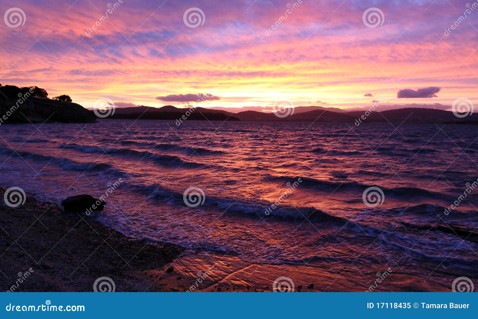 Strong sunset colors stock image. Image of coastal, coastline - 17118435