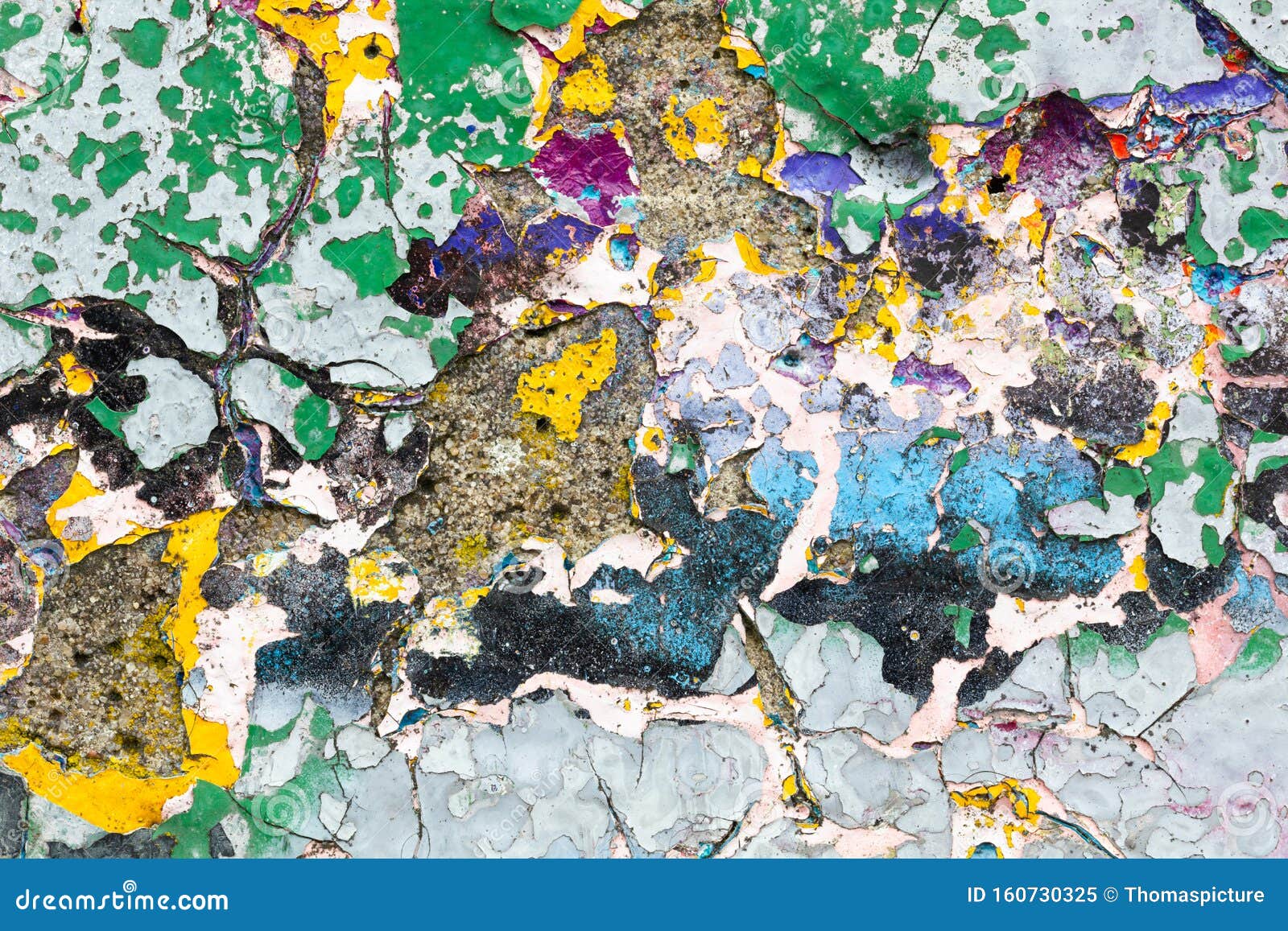 Strong Surface Structure with Rest of Paint on Concrete Wall for ...