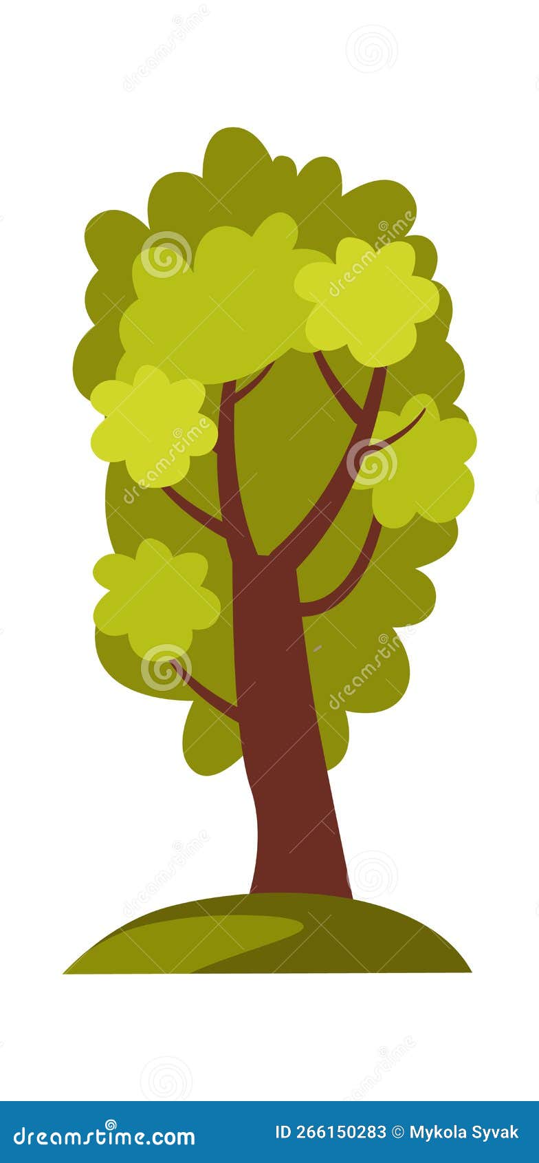Strong and Tall Tree Flat Icon Stock Vector - Illustration of flora ...