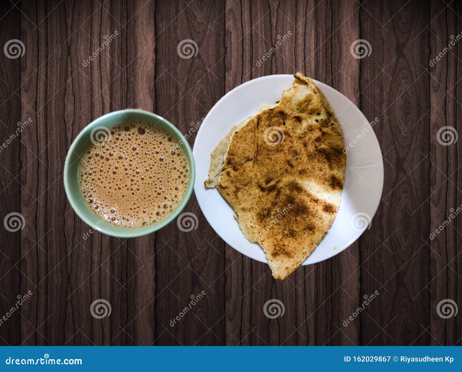 Strong Tea with Quarter Portion of Arabic Kuboos Stock Image - Image of ...