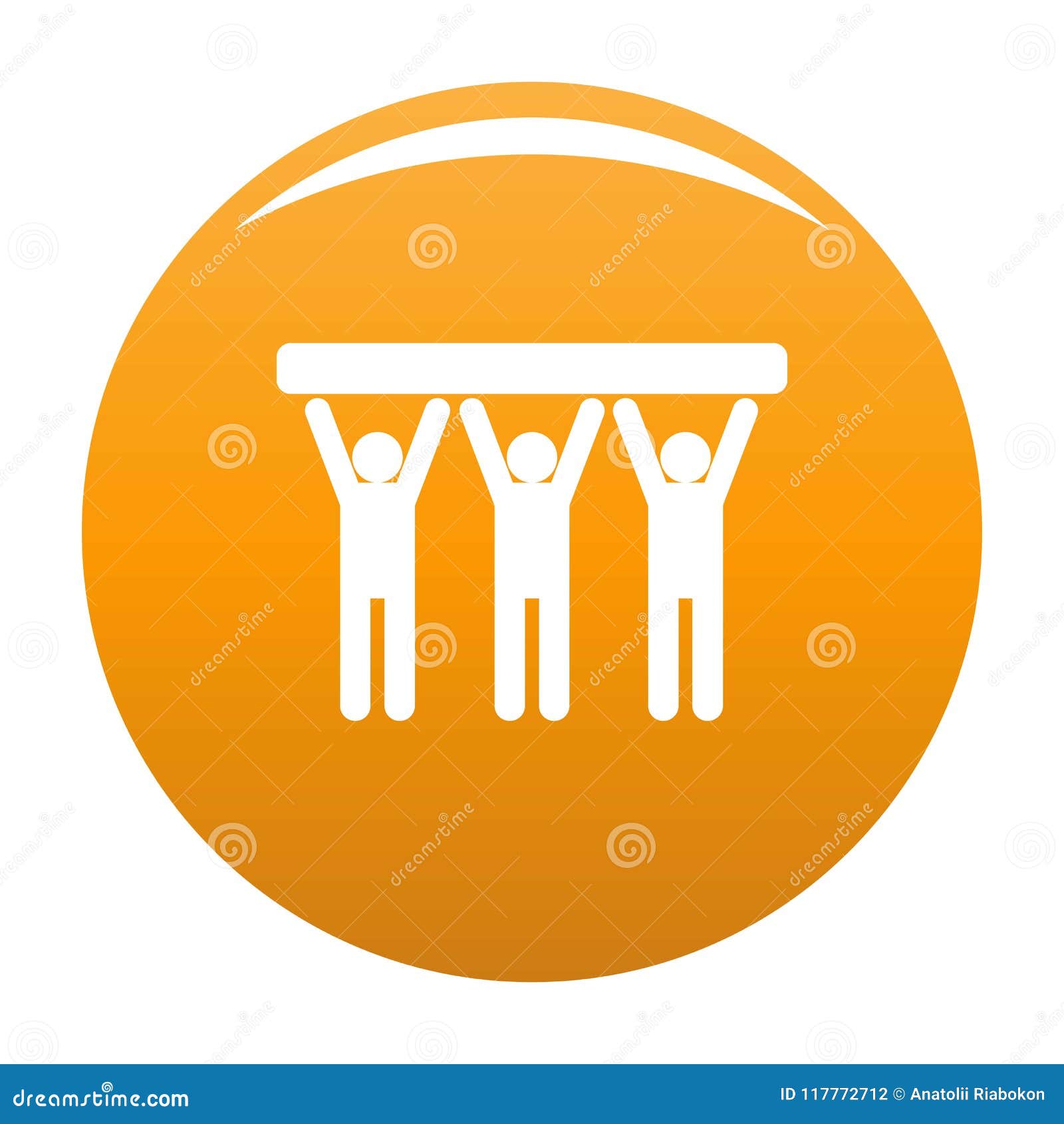 Strong Teamwork Icon Vector Orange Stock Vector - Illustration of ...