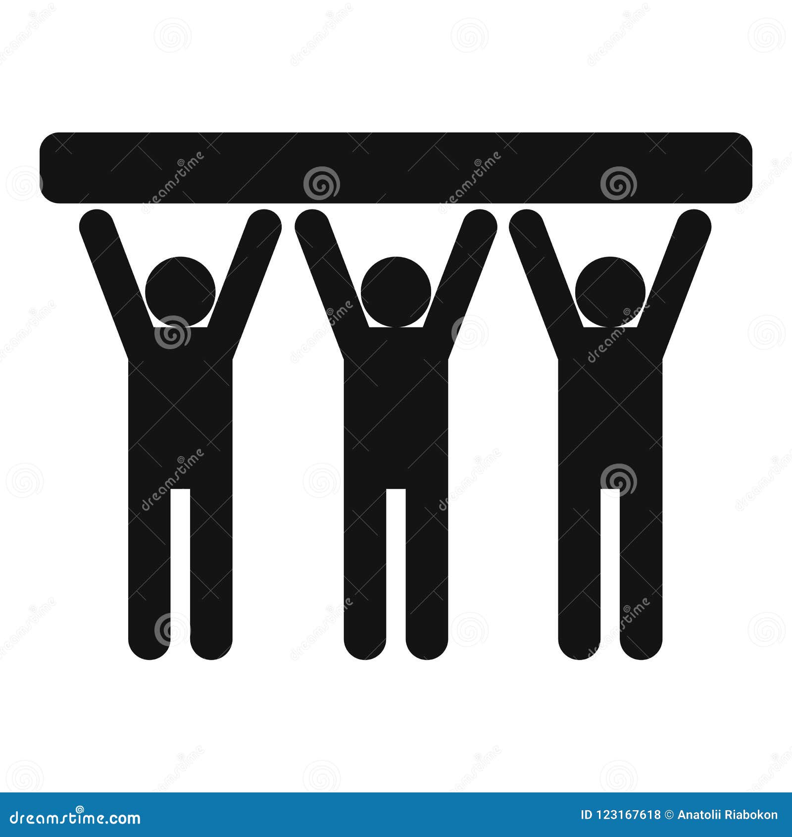 Strong Teamwork Icon, Simple Style Stock Illustration - Illustration of ...