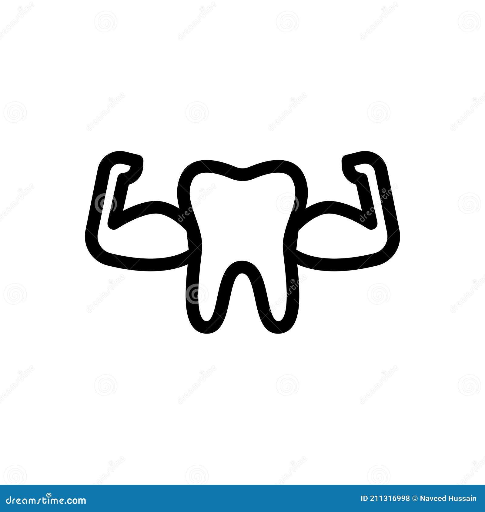 Strong teeth stock vector. Illustration of care, strong - 211316998