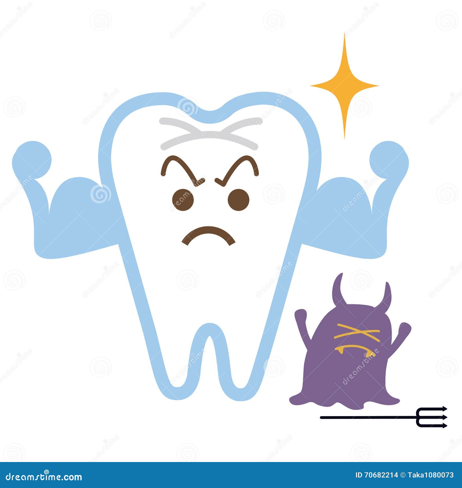 Strong tooth stock vector. Illustration of enamel, cool - 70682214