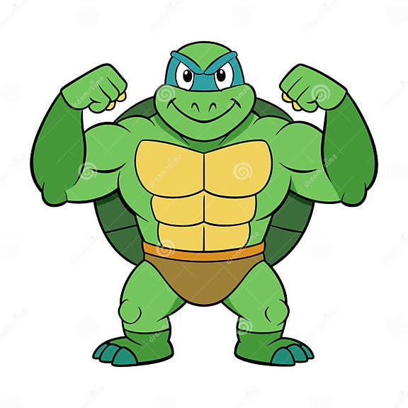 A Strong Turtle Standing Dynamic Pose Vector Illustration Stock ...