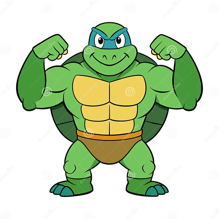 A Strong Turtle Standing Dynamic Pose Vector Illustration Stock ...