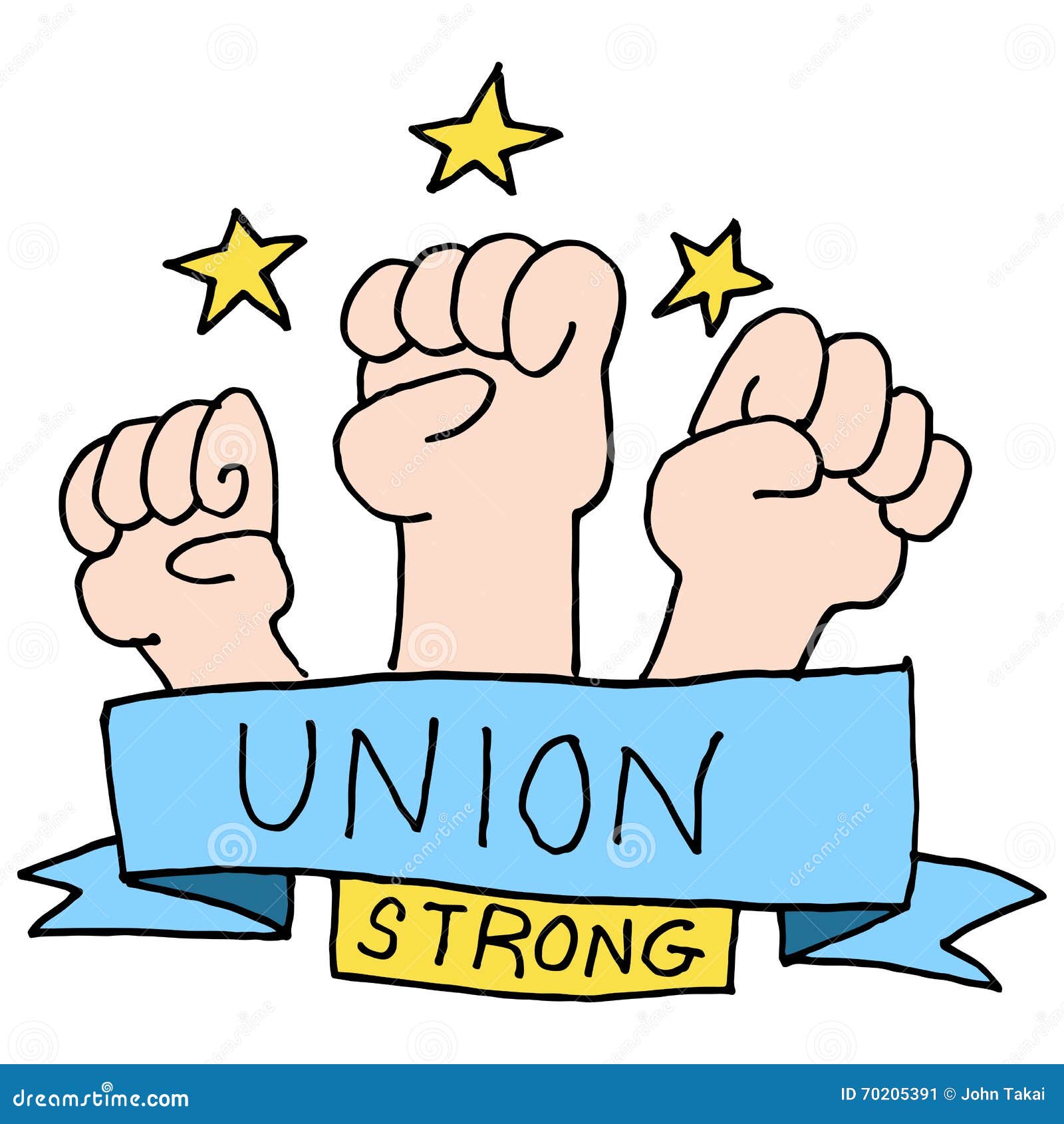 Strong union fists stock vector. Illustration of hands - 70205391