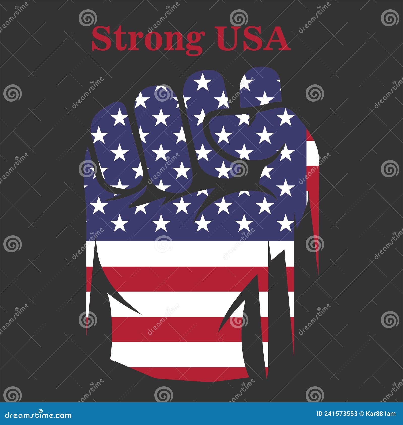 Strong USA, Fist with a Flag USA Stock Vector - Illustration of flag ...